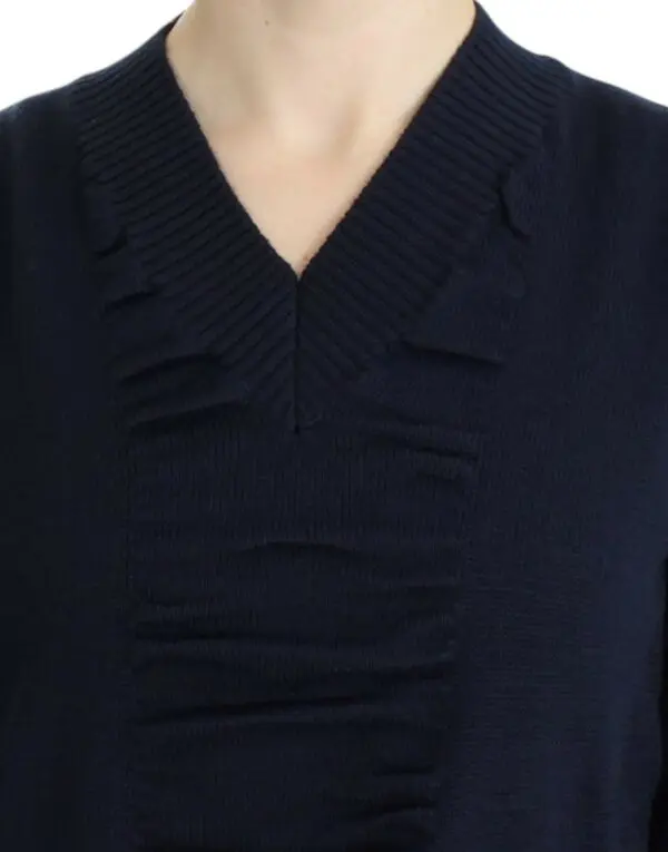 Costume National Dark V-neck Wool Blend Sweater