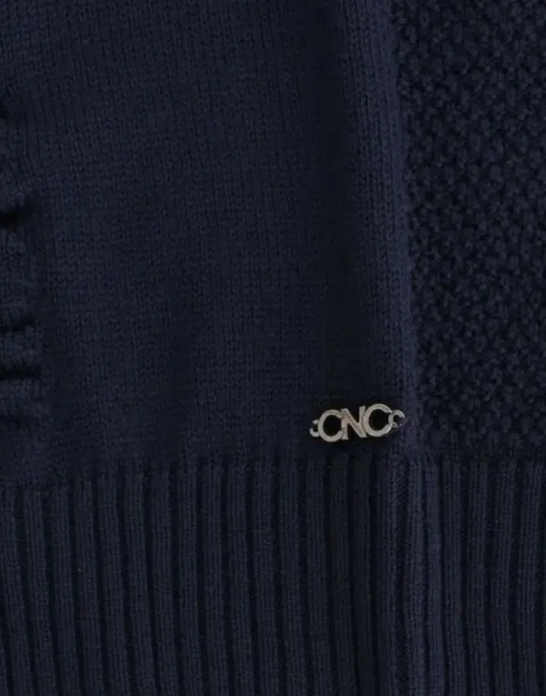 Costume National Dark V-neck Wool Blend Sweater