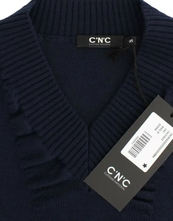 Costume National Dark V-neck Wool Blend Sweater