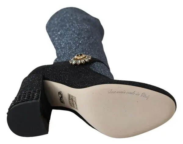 Dolce & Gabbana Crystal Embellished Mary Jane Booties
