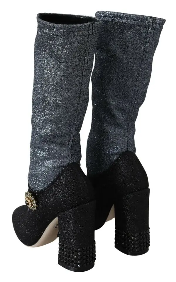 Dolce & Gabbana Crystal Embellished Mary Jane Booties
