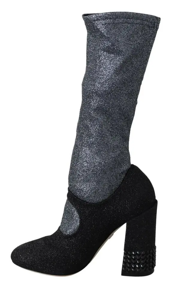 Dolce & Gabbana Crystal Embellished Mary Jane Booties