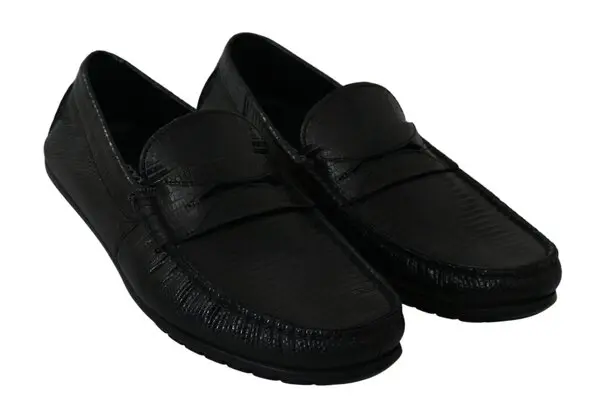 Dolce & Gabbana Lizard Leather Loafers - Black