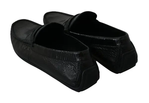 Dolce & Gabbana Lizard Leather Loafers - Black