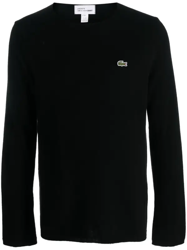 Comme Des Garçons Intarsia-knit Logo Wool Jumper - Black