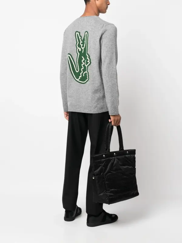 Comme Des Garçons Intarsia-knit Logo Wool Jumper