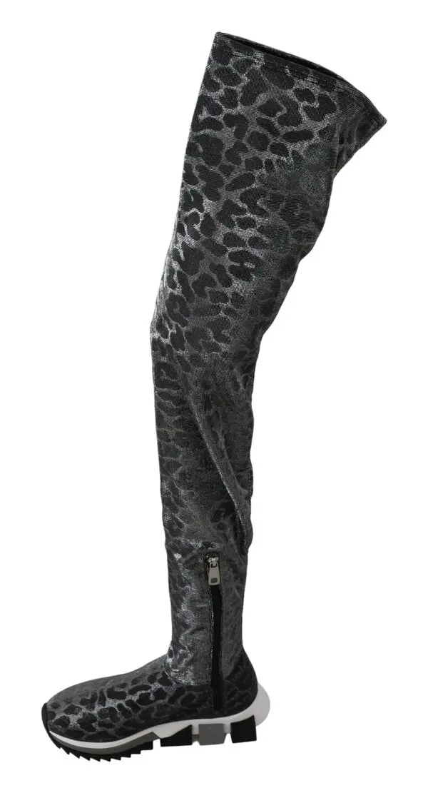 Dolce & Gabbana Leopard Print High Top Booties