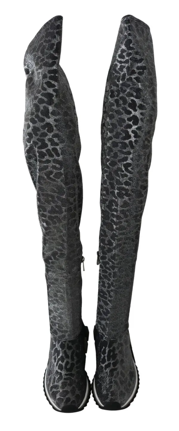 Dolce & Gabbana Leopard Print High Top Booties