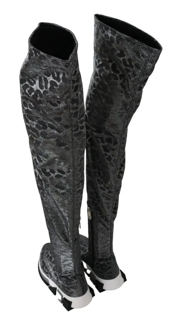 Dolce & Gabbana Leopard Print High Top Booties