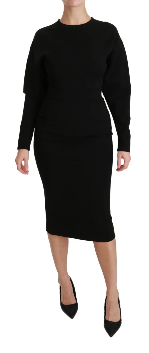 Dolce & Gabbana Bodycon Sheath Midi Dress - Black