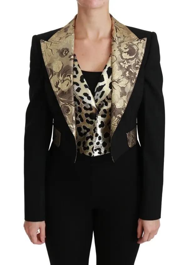 Dolce & Gabbana Jacquard Vest Blazer Wool Jacket