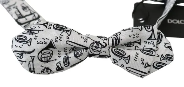 Dolce & Gabbana Instruments Print Bow Tie - White