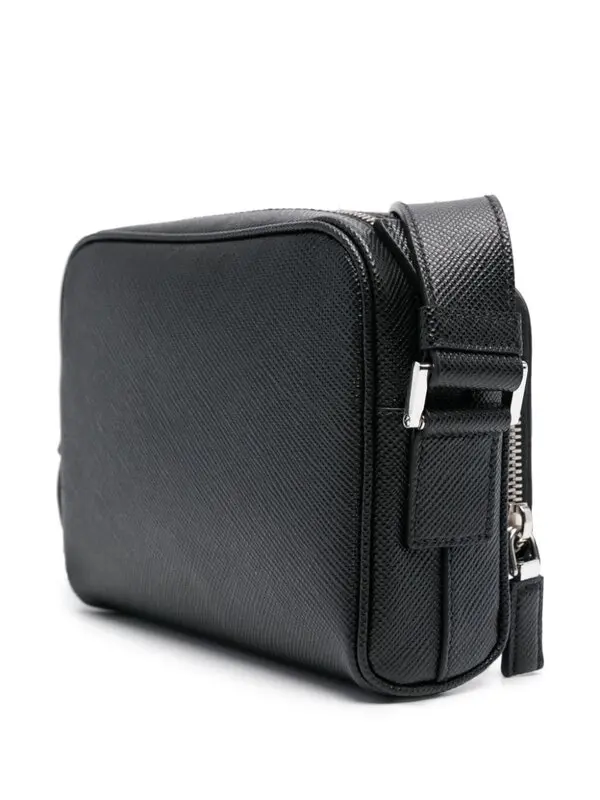 Prada Enamel-logo Messenger Bag - Nero