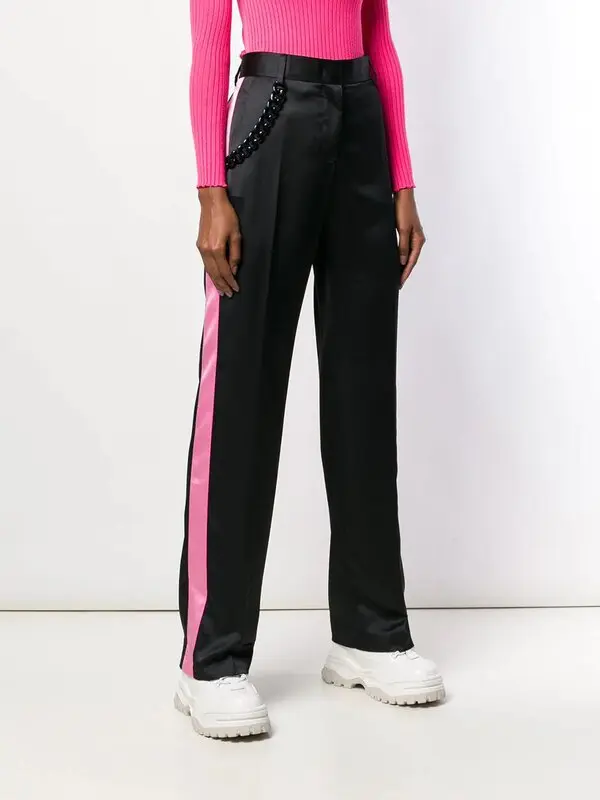 MSGM Colour-block Straight Leg Trousers
