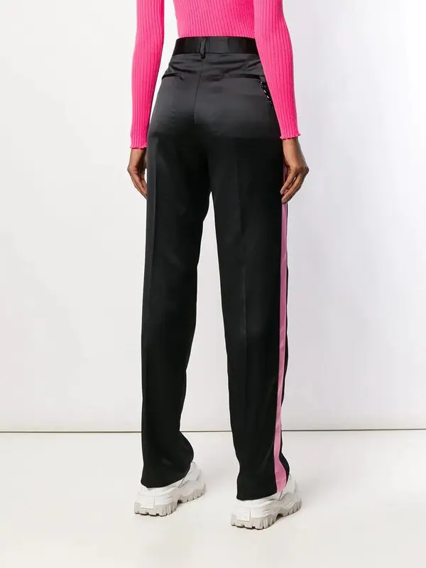 MSGM Colour-block Straight Leg Trousers
