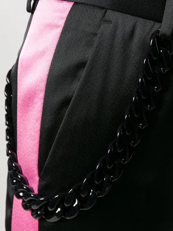 MSGM Colour-block Straight Leg Trousers