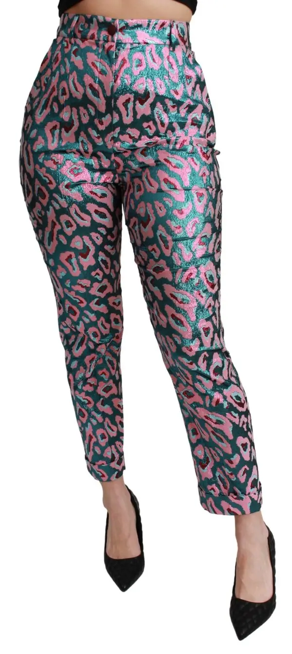 Dolce & Gabbana Patterned Cropped High Waist Pants