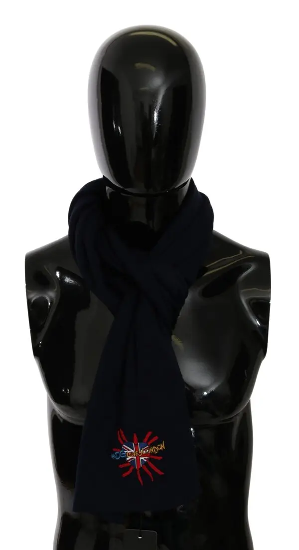 Dolce & Gabbana Dgloveslondon Wrap Shawl Wool Scarf - Blue