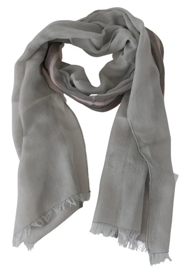 Costume National Fringe Neck Wrap Cotton Scarf