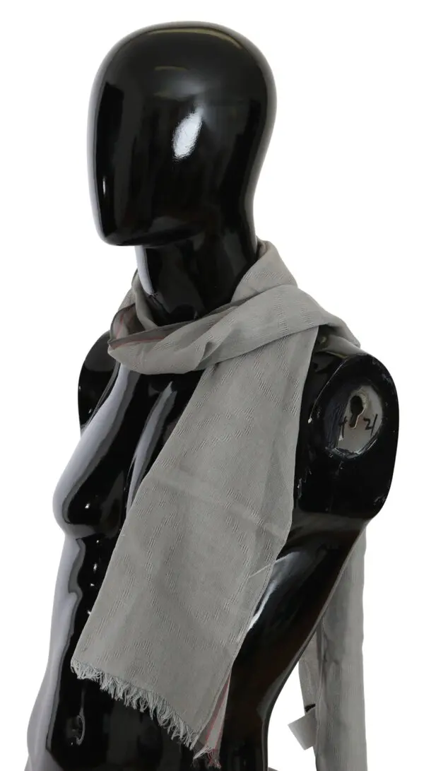 Costume National Fringe Neck Wrap Cotton Scarf