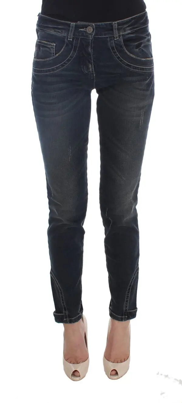 Ermanno Scervino Cotton Blend Slim Fit Jeans - Blue
