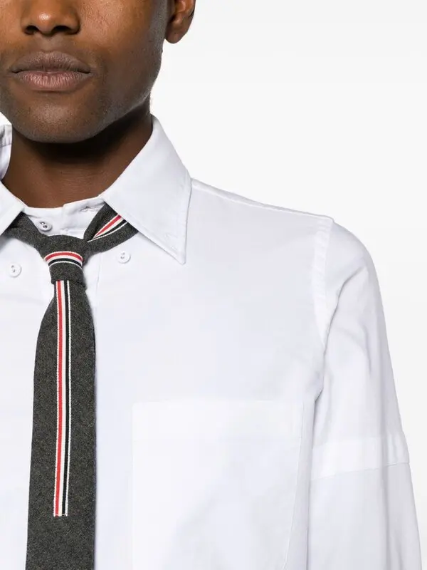 Thom Browne Armband-embellished Cotton Shirt - White