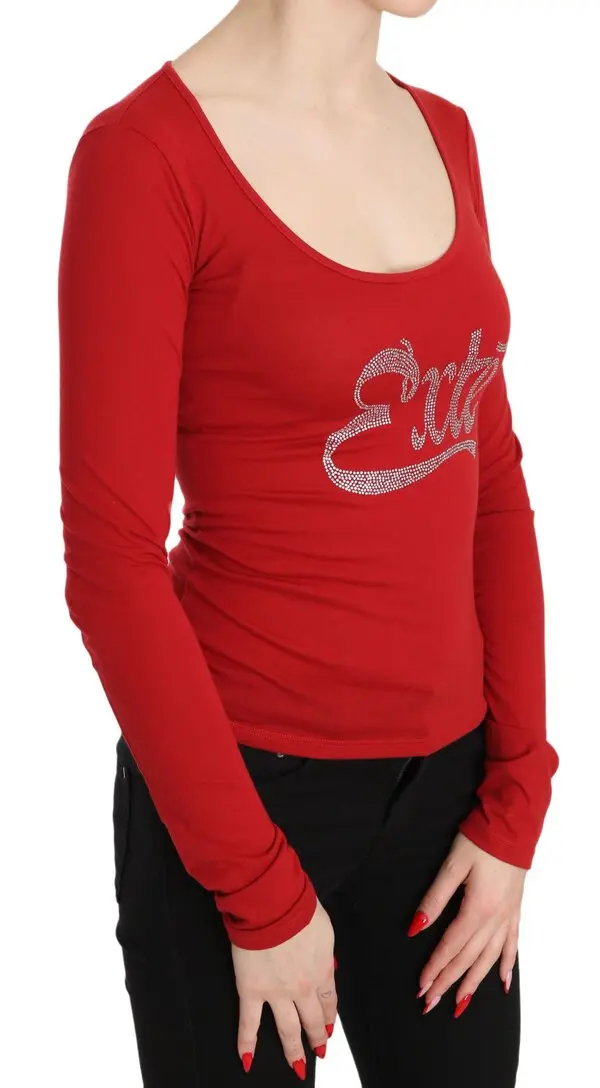 EXTE Crystal Embellished Long Sleeve Top