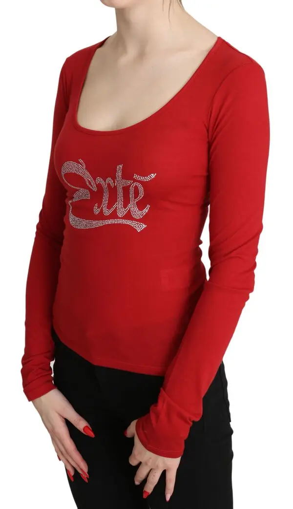 EXTE Crystal Embellished Long Sleeve Top