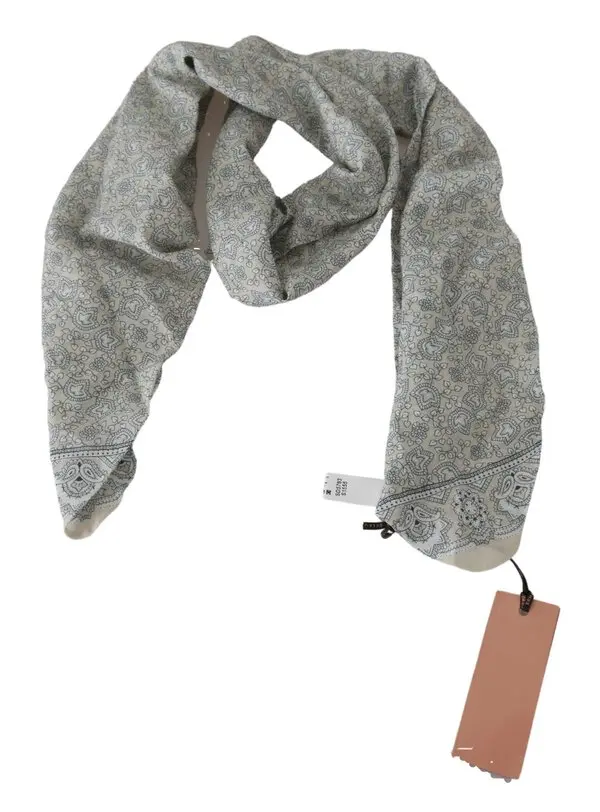 Ermanno Scervino Cotton Blue Fantasy Print Scarf
