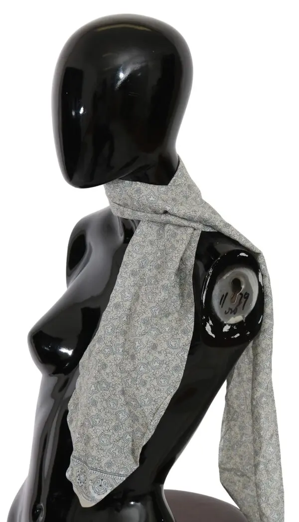 Ermanno Scervino Cotton Blue Fantasy Print Scarf