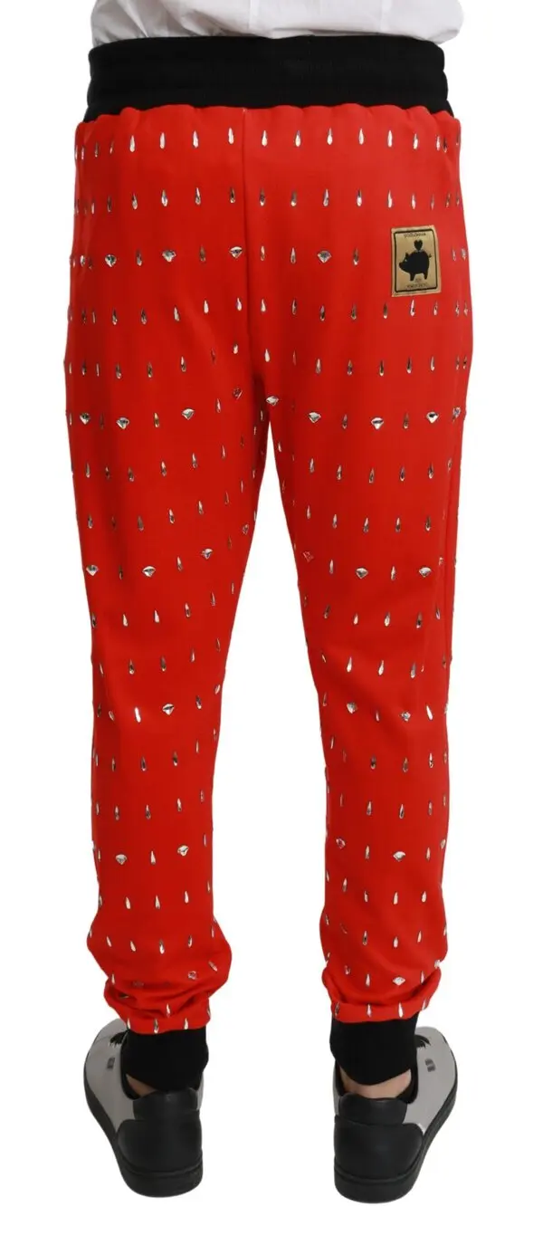 Dolce & Gabbana Piggy Bank Cotton Crystal Trousers Pants