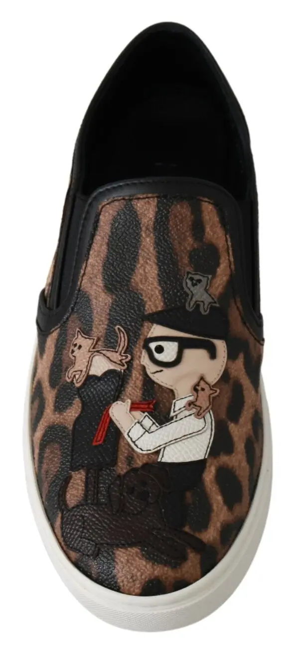 Dolce & Gabbana Leopard Print Leather Loafers