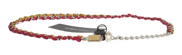 Dolce & Gabbana Braided Leather Belt With Crystal Detail