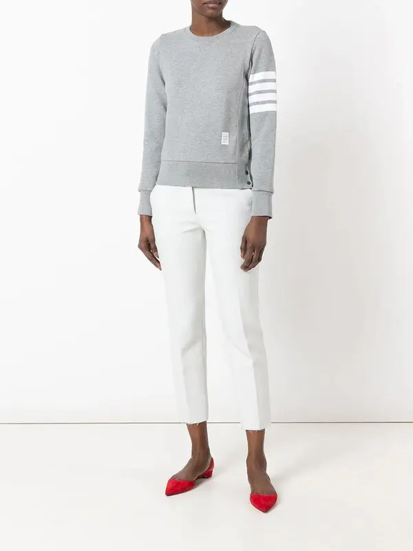 Thom Browne Four-bar Stripe Cotton Sweatshirt - Navy