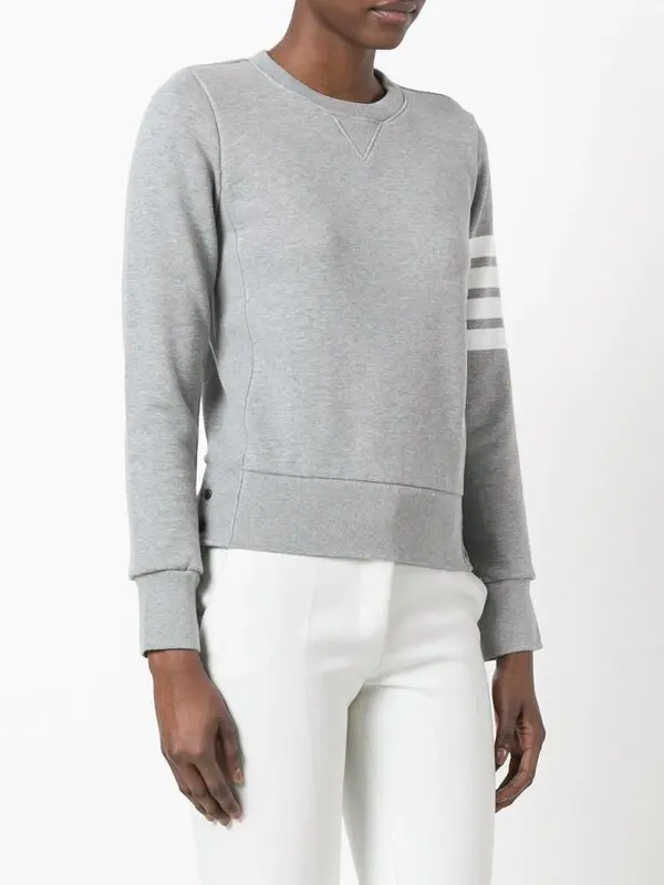 Thom Browne Four-bar Stripe Cotton Sweatshirt - Navy