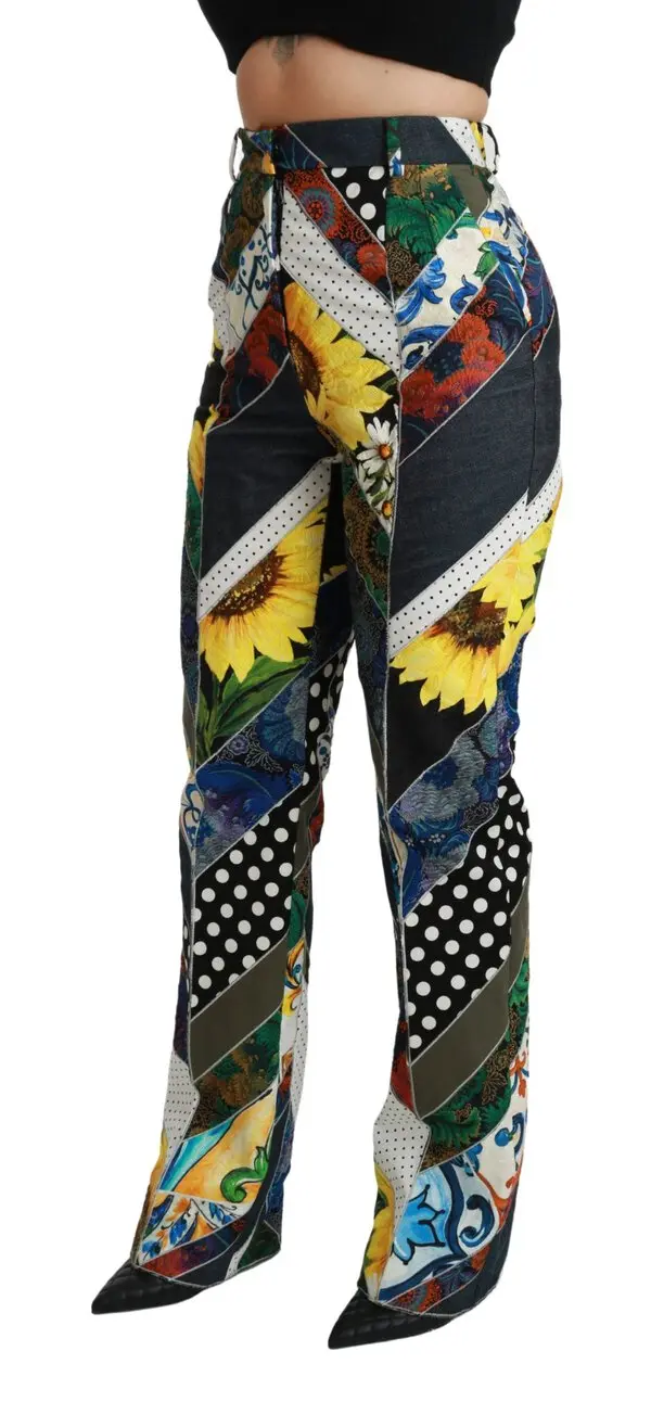 Dolce & Gabbana Print High Waist Straight Pants