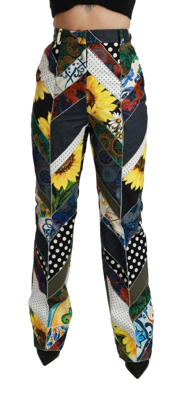 Dolce & Gabbana Print High Waist Straight Pants