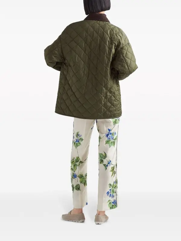 Prada Floral Twill Trousers - Talco