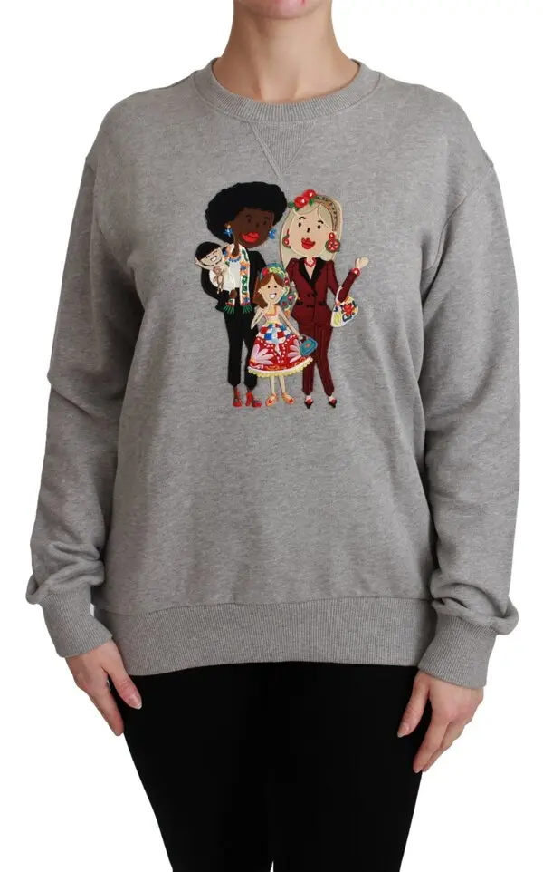 Dolce & Gabbana Crew Neck Cotton Pullover Sweater