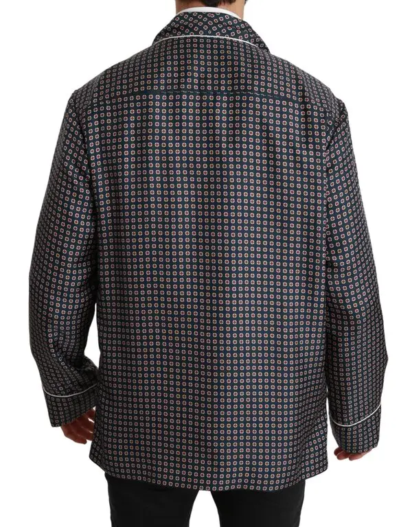 Dolce & Gabbana Patterned Double Breasted Coat - Blue