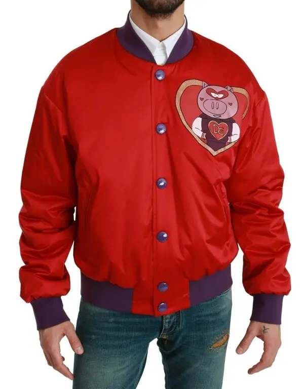 Dolce & Gabbana Year Of The Pig Bomber Jacket - Red