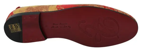 Dolce & Gabbana Gold Brocade Loafers Slides