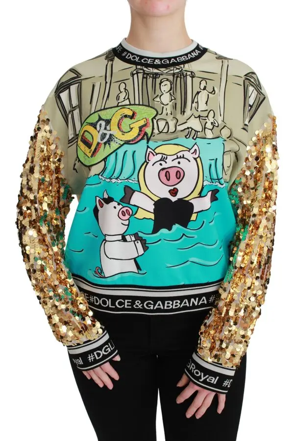 Dolce & Gabbana Year Of The Pig Sequined Sweater - Multicolor