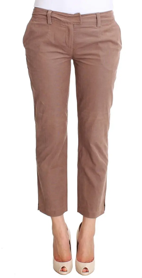 Costume National Cnc Cropped Corduroy Pants - Brown