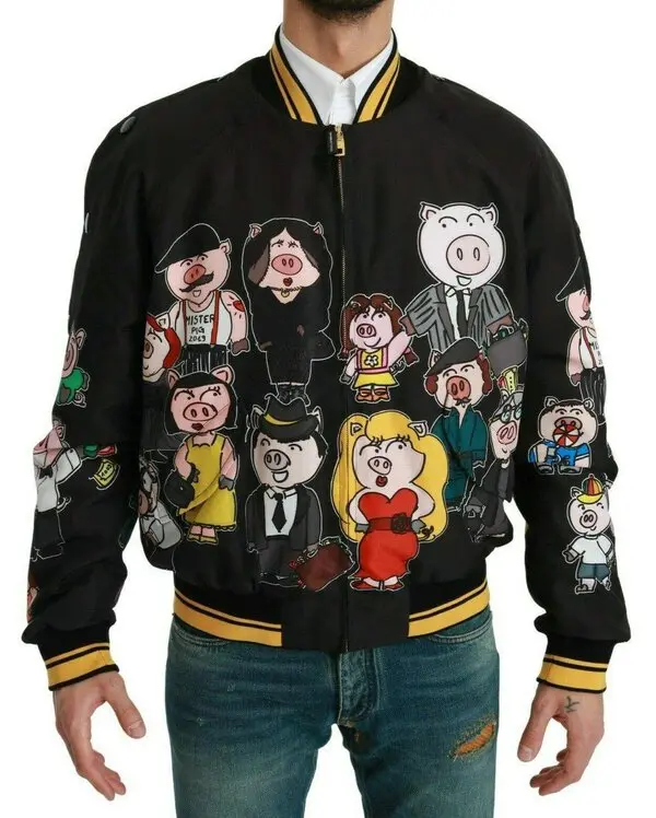 Dolce & Gabbana Year Of The Pig Bomber Jacket - Black
