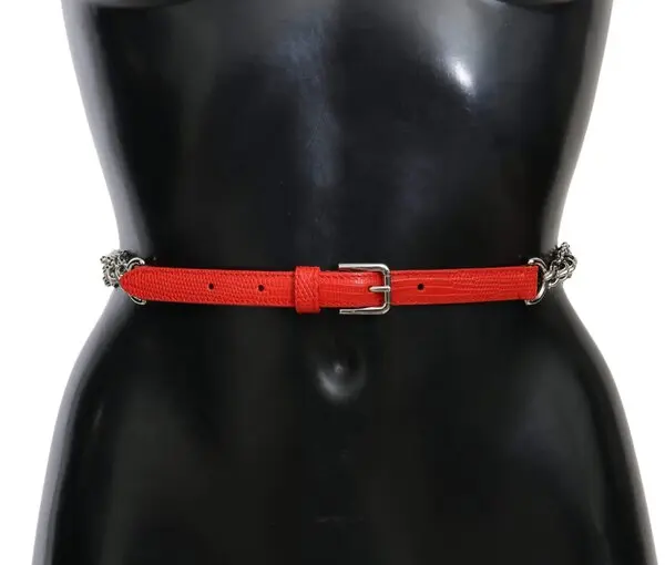 Dolce & Gabbana Floral Leather Waist Belt - Red