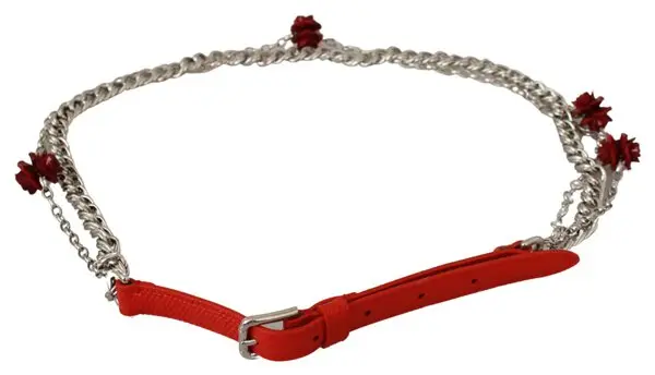 Dolce & Gabbana Floral Leather Waist Belt