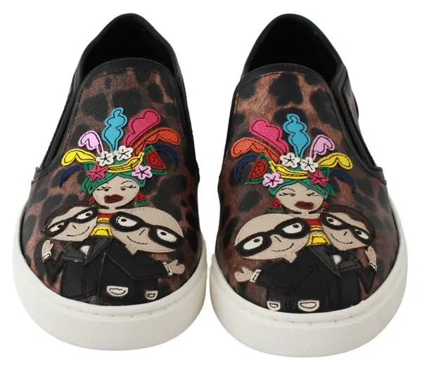 Dolce & Gabbana Leopard Print Leather Loafers