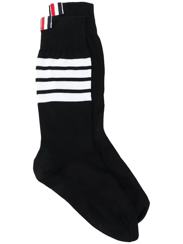 Thom Browne 4-bar Mid-calf Socks - Navy