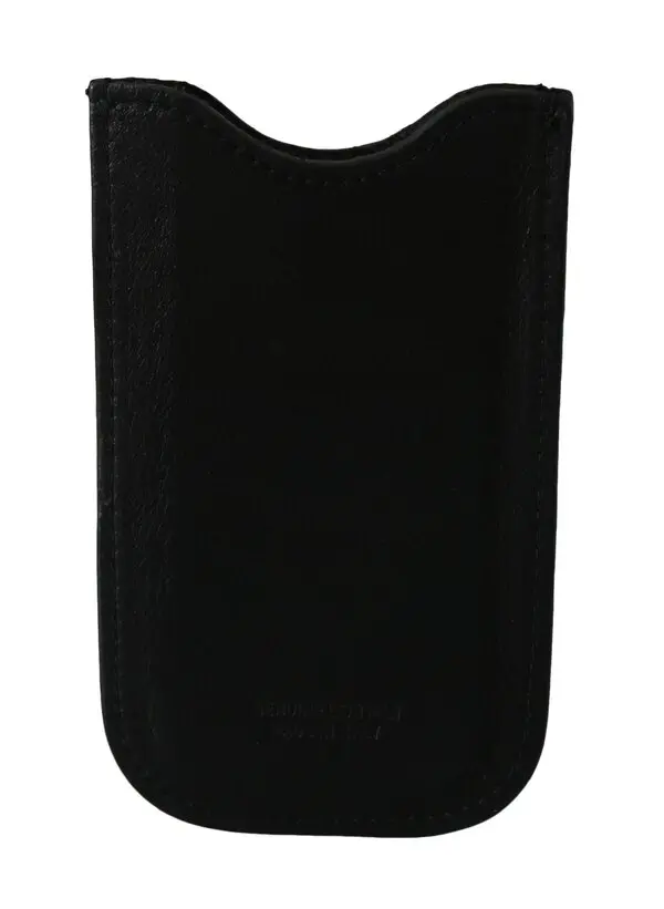 John Galliano Leather Multifunctional Id Bill Card Holder Wallet - Black